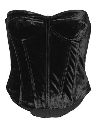 Rotate haut bustier en velours - Noir