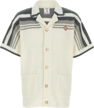 Casablanca Homme, Pulls, Blanc, Taille: XL Crocheted Shirt