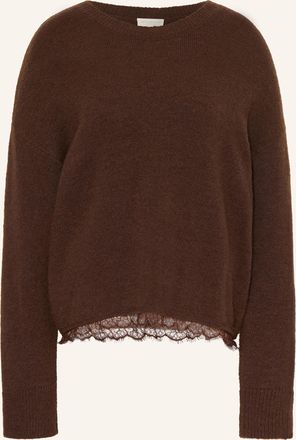 Milano Milano Italy Pullover Mit Spitze braun