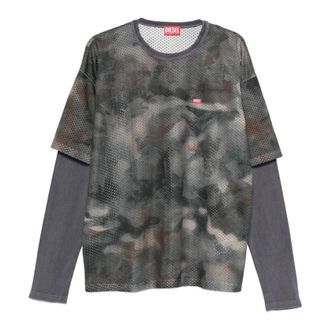 Diesel Diesel T-Shirts und Polos Grau - - Tops - Herren - Mehrfarbig - XL