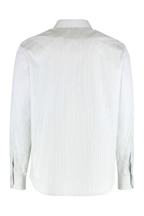 Celine Mens Shirt Cotton Poplin With Stripes White
