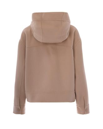 Max Mara Womens Hooded Jacket Ridente Almond Virgin Wool (ovis Aries)