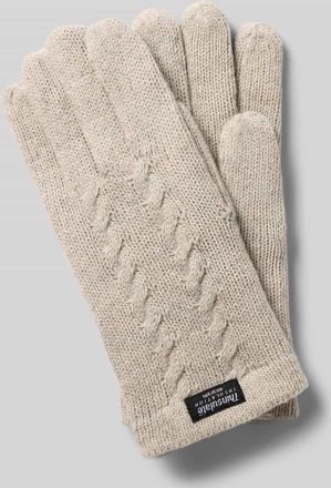 Eem Fashion Handschuhe aus reiner Wolle mit Label-Detail