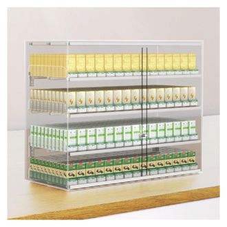 Generic Wandmontiertes Zigarettenregal mit Schloss und automatischem Schieber, robuster Organizer f&uuml;r Einzelhandel, Bars und M&auml;rkte, 80 x 27 x 61,5 cm, transp
