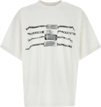 Alexander Wang Homme, Tops, Blanc, Taille: XL Chain Graphic Short-Sleeve Tee