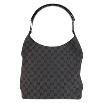 Gucci Sac bandouli&egrave;re Hobo en toile GG su&eacute;dine Pre-owned - Femme - Pre-owned - Noir - Taille: ONE Size