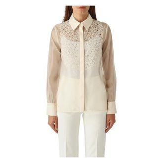 Nenette Femme, Blouses et Chemises, Beige, Taille: 36 FR Folk Shirt