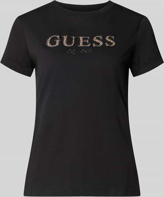 Guess Regular Fit T-Shirt aus reiner Baumwolle mit Logo-Applikation