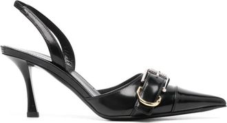 Givenchy Hohe Schuhe - Panelled Black Calf Leather Slingback Pumps - Gr. 37,5 (EU) - in Schwarz - f&uuml;r Damen