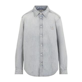 Miu Miu Denimhemd mit Waschung - - Blouses & Shirts - Damen - Blau - M
