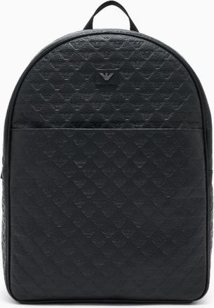 Emporio Armani Sac &agrave; dos en cuir aigle gaufr&eacute; Emporio Armani