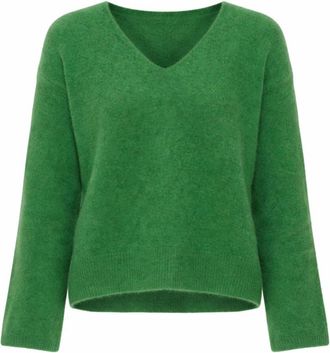 C.T. Plage Femme, Pulls, Vert, Taille: 38 FR Pull en maille col en V