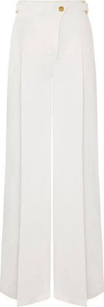 Elisabetta Franchi Femme, Pantalons, Blanc, Taille: 42 FR High-waist Wide Pantalons