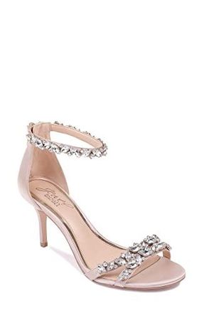 Badgley Mischka Femme Caroline Escarpins Bride Cheville, Beige (Champagne Satin 256), 36.5 EU