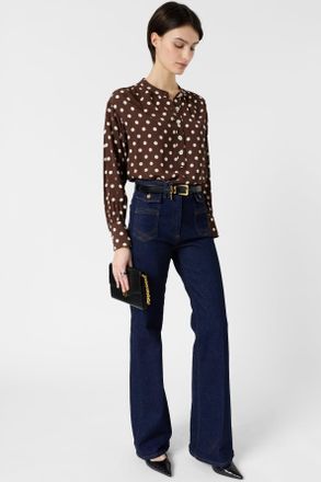 Gerard Darel Blouse fluide &agrave; pois - CAYANE - Marron