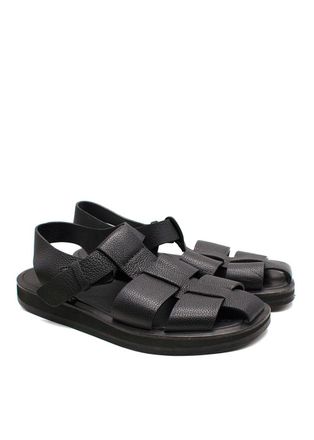 The Row Black Fisherman Caged Leather Sandals Size 39