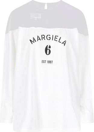 Maison Margiela Bedrucktes Logo-Jersey-Oberteil