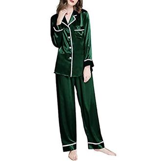 Generic Pyjama en satin pour femme grande taille - Joli v&ecirc;tement dhiver baggy en flanelle super confortable avec poches, v&ecirc;tements d&eacute;contract&eacute;s pour lint&eacute;rieu