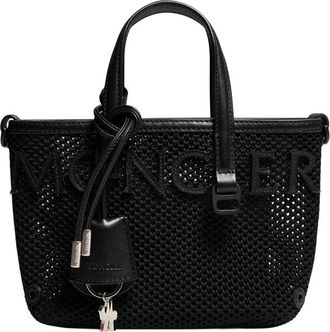 Moncler Moncler Very Mesh & Leather Tote Bag, Women, Black, Size: One Size