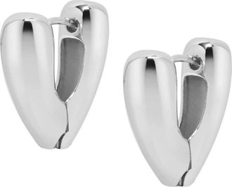 Nialaya Femme, Accessoires, Gris, Taille: ONE Size Heart Hoop Earrings