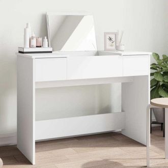 vidaXL Coiffeuse avec miroir blanc 100x45x76 cm Vidaxl