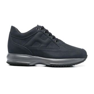 Hogan Blaue Wildleder Interaktive Sneakers mit Sichtbaren N&auml;hten - - Shoes - Herren - Blau - 44 1/2 EU