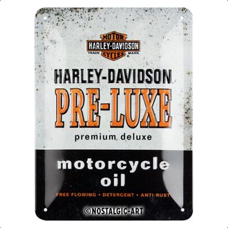 Nostalgic Art Retro Blechschild, 15 x 20 cm, Harley-Davidson - Pre-Luxe - Geschenk-Idee f&uuml;r Biker, Original Lizenzprodukt (OLP), aus Metall, Vintage Design, Blechsc