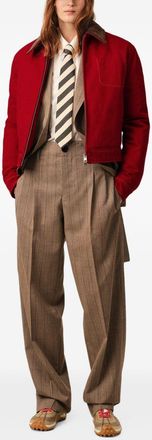 Ami Corduroy Collar Jacket - Red