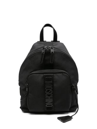 Moschino sac à dos à plaque logo - Noir