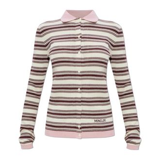 Moncler Femme, Pulls, Beige, Taille: 40 FR Logo Cardigan