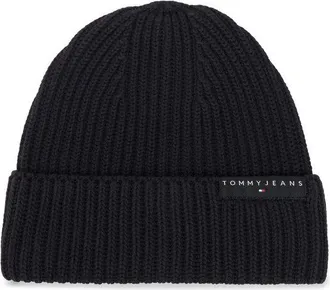 Tommy Jeans M&uuml;tze Tjm Linear Logo Beanie AM0AM14865 Schwarz