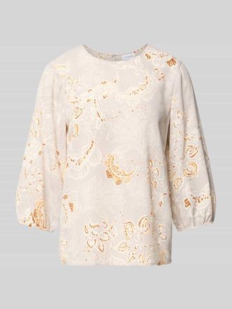 Comma Regular Fit Bluse mit Allover-Paisley-Print