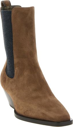 Brunello Cucinelli Suede Chelsea Ankle Boot - Brown