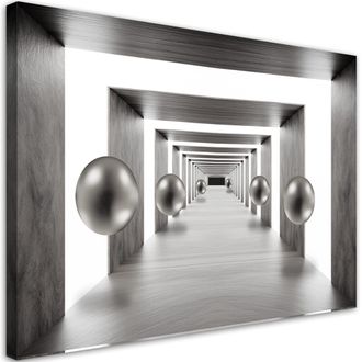 Feeby Bilder 120x80 cm Sph&auml;ren Abstraktion Tunnel 1 tlg Modern Wohnzimmer Vlies Wandbilder Leinwandbilder Wand Wanddeko Design Schlafzimmer Flur B&uuml;ro 3D-Ill