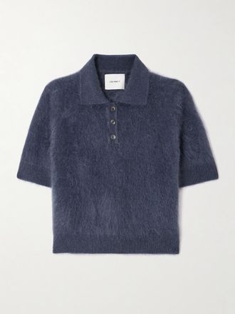 Lisa Yang Haut Façon Polo En Cachemire Biologique Brossé Carolyn - Bleu