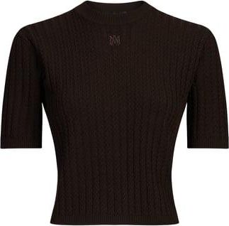 Amiri T-shirt en maille de laine vierge m&eacute;lang&eacute;e