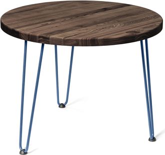 Lamofootwear Manufaktur Couchtisch rund aus Holz 60 cm | Beistelltisch Couch | Nachttisch Holz, Wohnzimmertisch klein, Kaffeetisch | Stärke: 28 mm, Farbe: Ebenholz