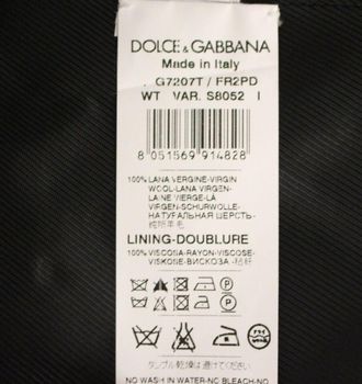 Dolce & Gabbana Mens Gray Striped Wool Single Breasted Vest Clothing