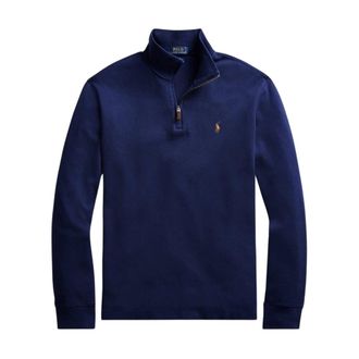 Polo Ralph Lauren Homme, Sweatshirts et sweats &agrave; capuche, Bleu, Taille: S Pullover Sweat-Shirt &agrave; Col Montant Estate-Rib