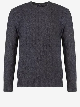 Polo Ralph Lauren Cable-Knit Wool and Cashmere Sweater - Gray