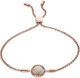 Emporio Armani Bracelet Pour Femmes, Longueur : 165-235mm / Taille : 12X12X3mm Bracelet En Acier Inoxydable Or Rose, EGS2568221, Or foncé