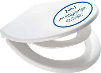 Ridder WC-Sitz Generation, 44,5x37,2cm, wei&szlig;, mit Soft-Close, Polypropylen | WC Sitz mit Absenkautomatik, klappbarem Kindersitz & werkzeugloser TopFixing-Mon
