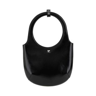 Courr&egrave;ges Rundgriff Lederhandtasche - - Bags - Damen - Schwarzk - ONE SIZE