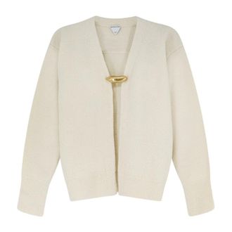 Bottega Veneta Strickjacke aus Kaschmir- Wolle und Seide - - Knitwear - Damen - Beige - M