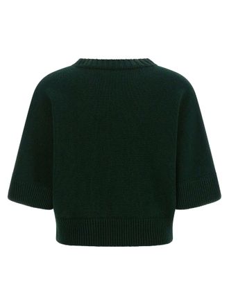 Nude Sequin-Embellished Sweater - Green