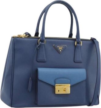Prada Pre-owned Cuir sacs-prada - Femme - Pre-owned - Bleu - Taille: ONE Size