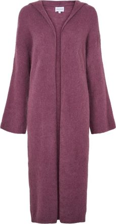 Americandreams Americandreams, Femme, Pulls, Violet, Taille: ONE Size June Long Alpaca Cardigan With Hood