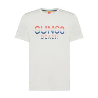 Sun 68 Kurz&auml;rmeliges T-Shirt mit gro&szlig;em Logo - - Tops - Herren - Wei&szlig; - 2XL