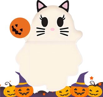 Generic Mini-Figuren Ghost-0,98 x 0,59 x 1,38 in Telefondekoration mit Schale und Stick, niedliche Dekoration f&uuml;r Halloween-Smartphone