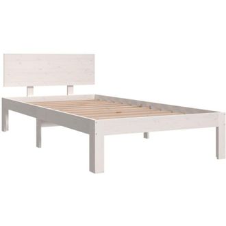 vidaXL Massivholzbett Wei&szlig; 90x190 cm Vidaxl